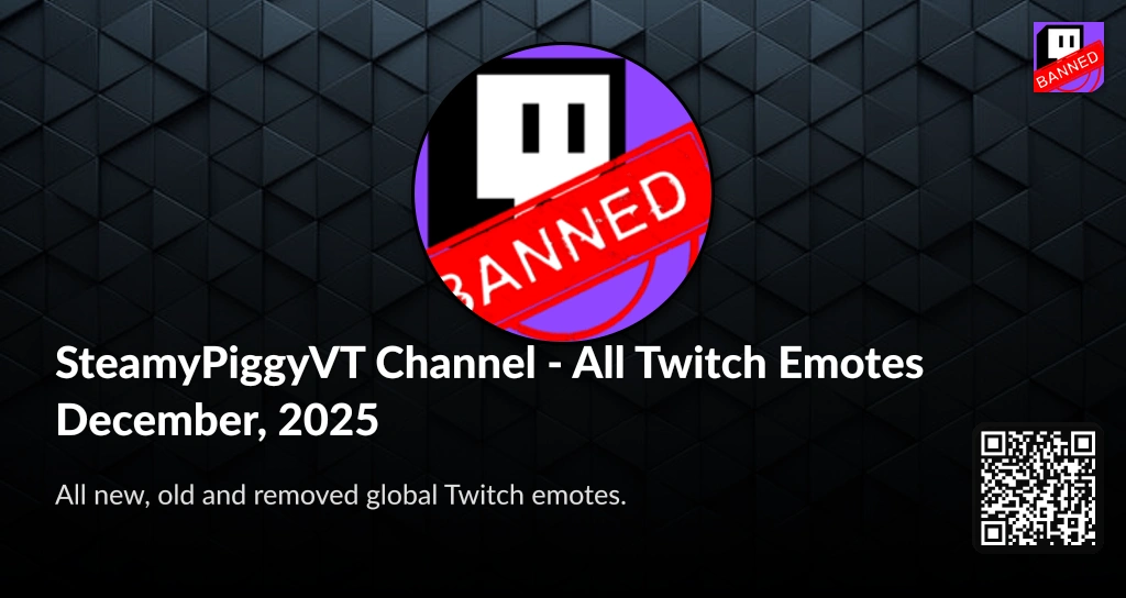 SteamyPiggyVT Channel - Twitch Emotes October, 2025 • BetterBanned